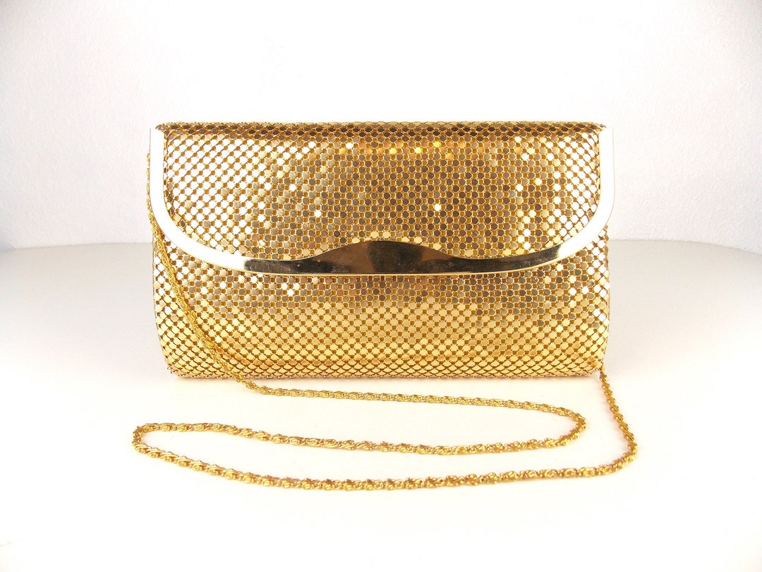 Gold Metal Mesh Convertible Shoulder Bag Clutch Purse - Etsy