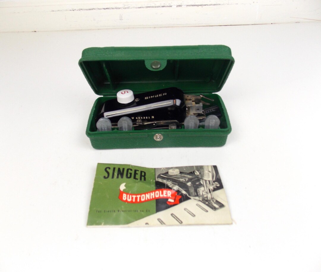 1940's 1950's SINGER Buttonholer Attachment Complete Set With ...