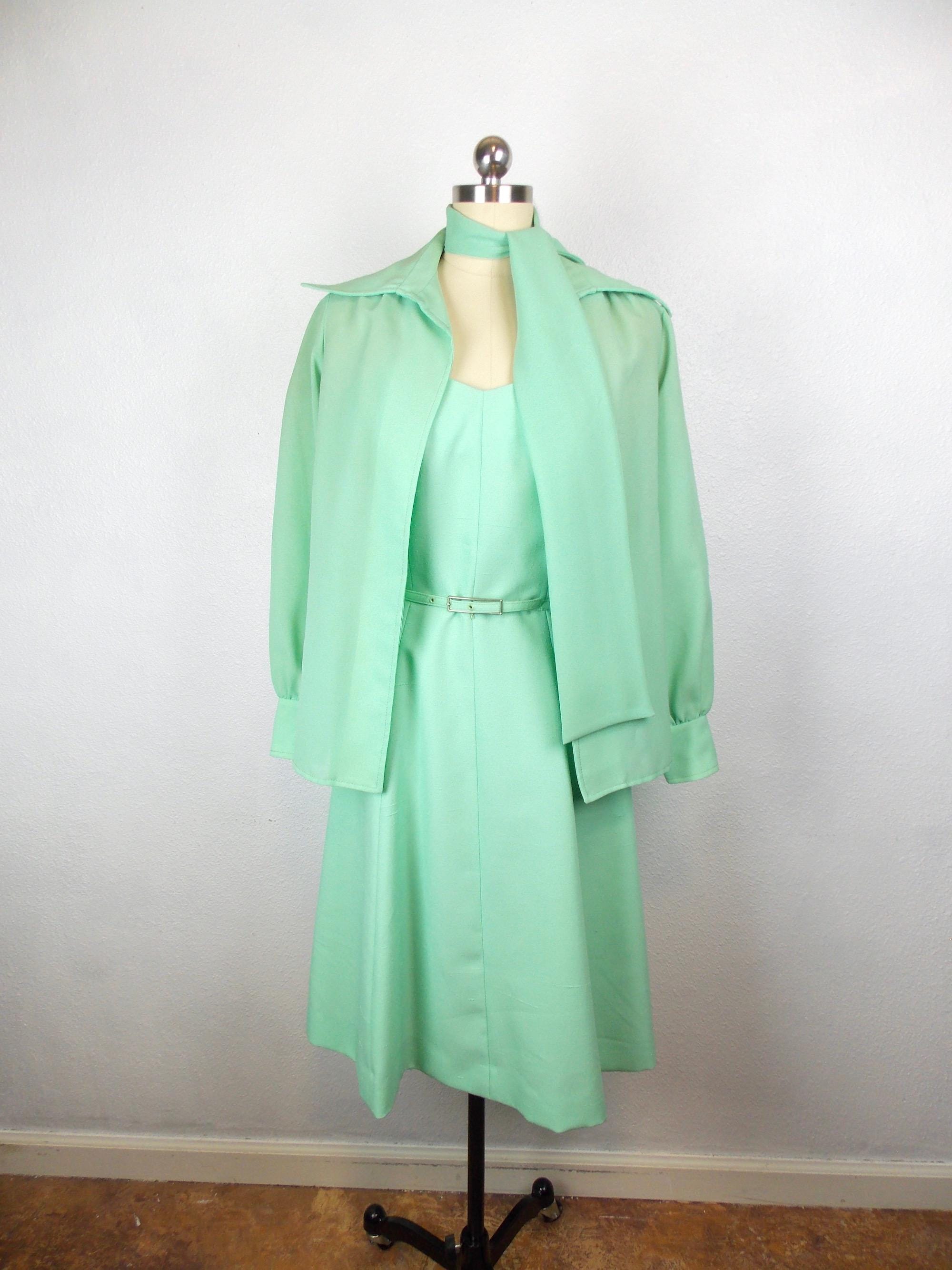 1970s Howard Wolf Green Dress and Jacket Set - 32 Bust, 26 Waist - Etsy