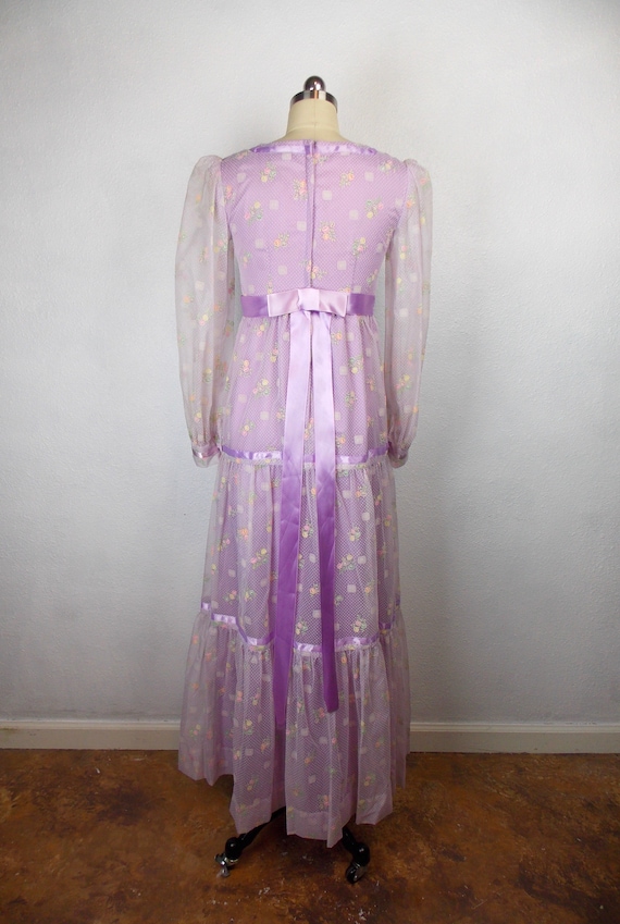 1970's Purple Maxi Dress Cottagecore - Gem