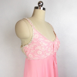 Bright Pink Full Length Nightgown Negligee Size Small - Etsy