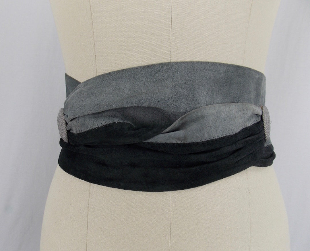 1980's TROA CHO Wrap Belt Gray Suede Leather - Etsy