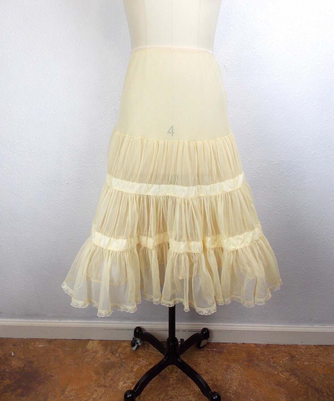 Vintage Yellow Petticoat Crinoline Half Slip W 24 to 28 - Etsy