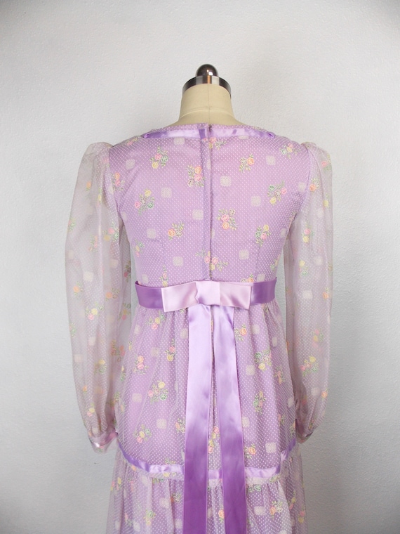 1970's Purple Maxi Dress Cottagecore - Gem