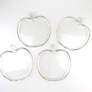 1980's Set of Four Apple Shaped Plates in Clear Glass - Etsy
