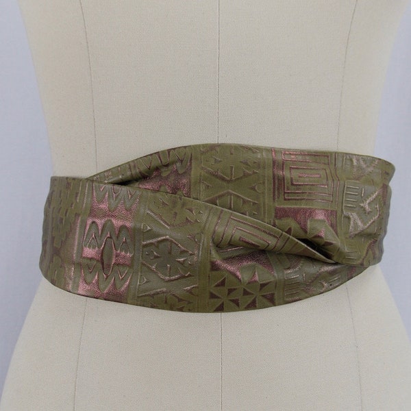 Stamped Leather Belt - Etsy