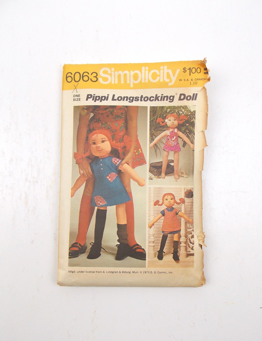 1970's Pippi Longstocking Doll Pattern Simplicity 6063 - Etsy