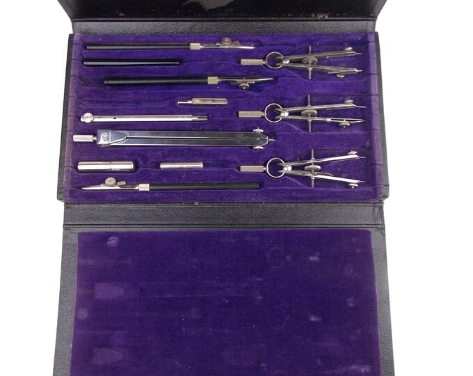 Vintage German Made Drafting Tool Kit Compass Kit Trammel Kit ...