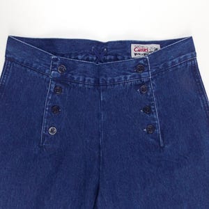 Sailor Style Capris Length Pants in Dark Wash Denim - Etsy