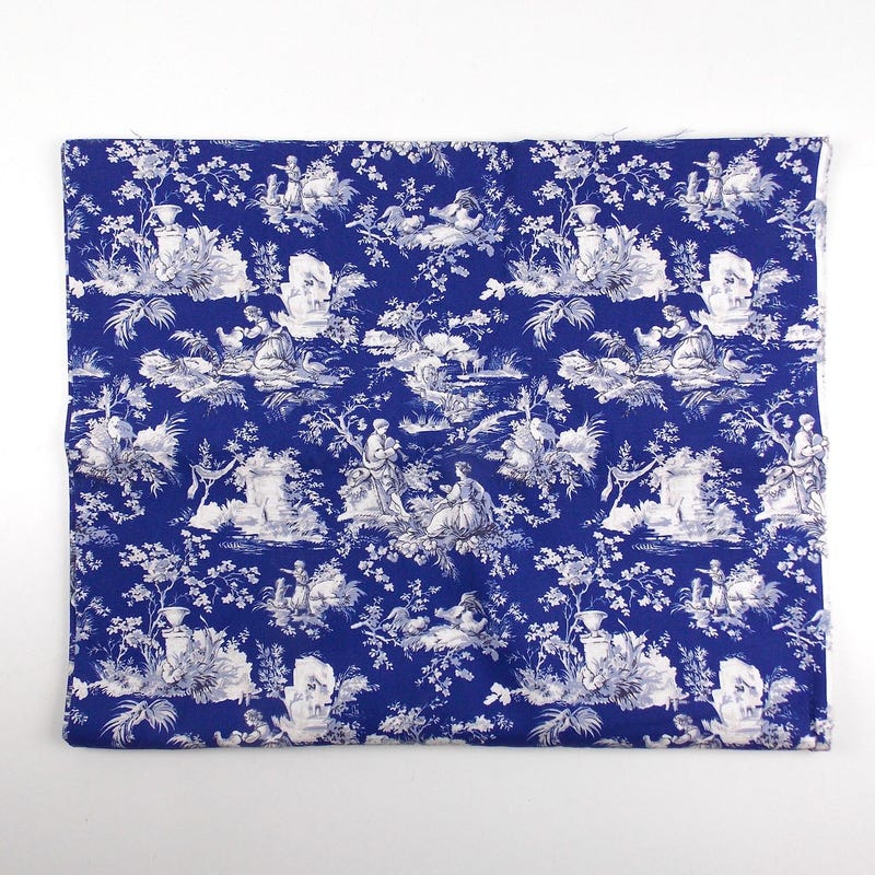 Blue Toile Fabric - Etsy
