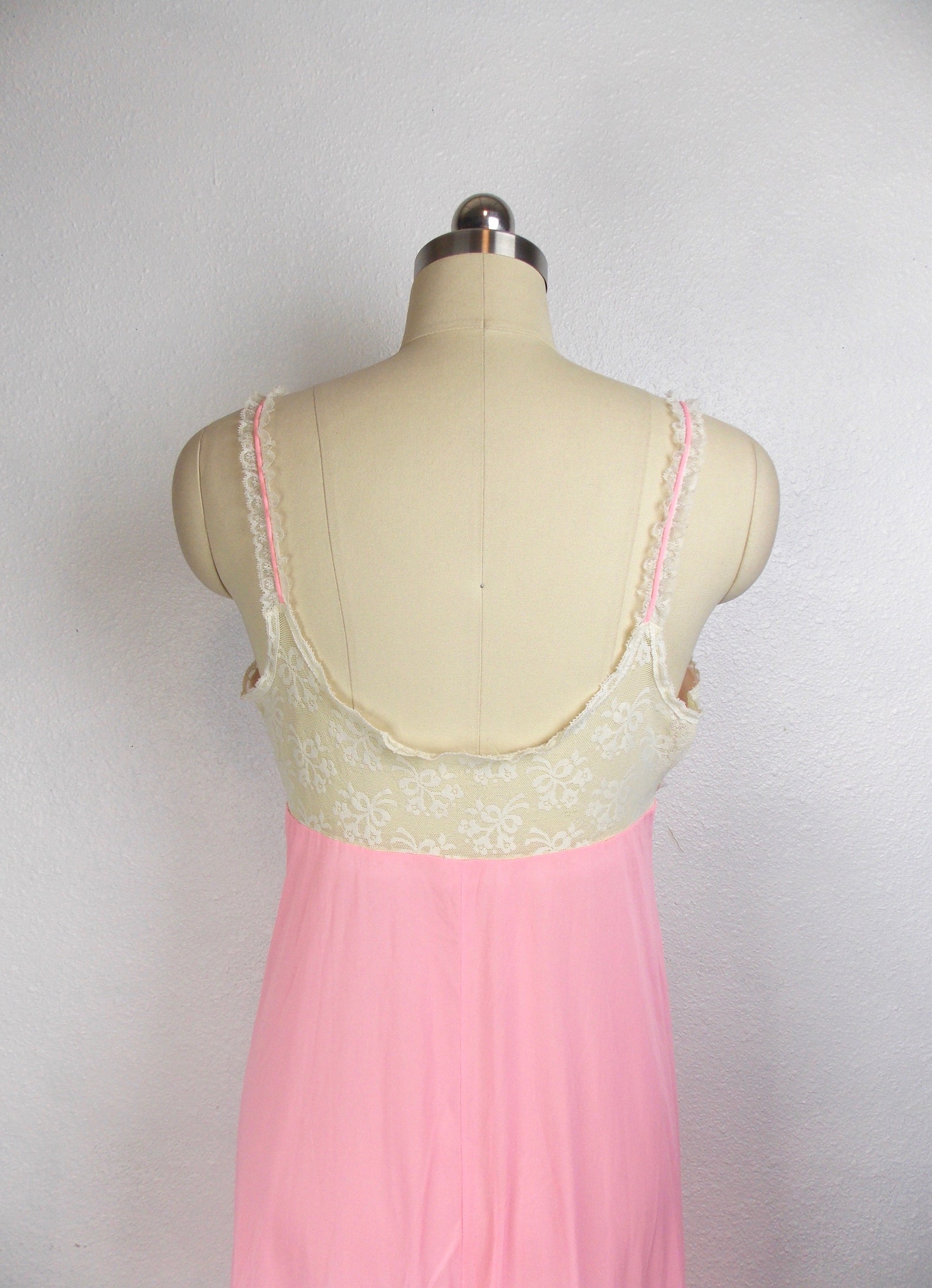 Bright Pink Full Length Nightgown Negligee Size Small - Etsy