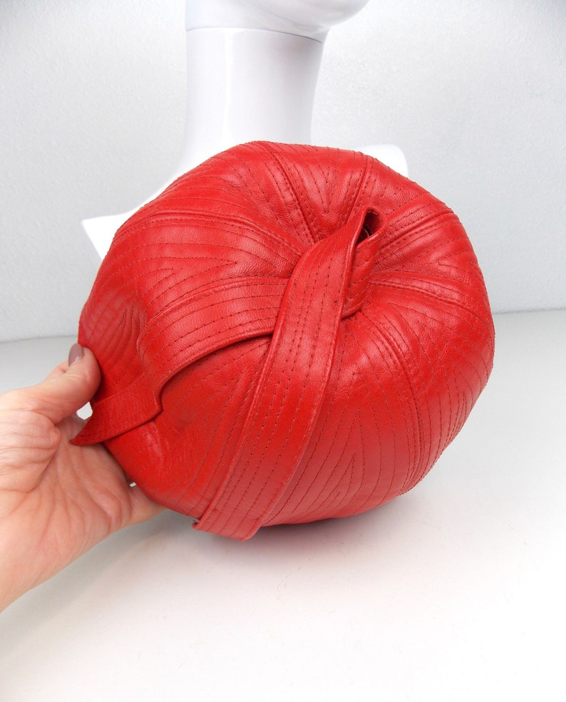 1960's Red Leather Hat Mod Style Toque Style Made in Italy - Etsy