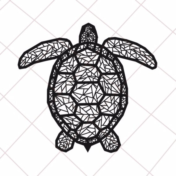Geometric Turtle Ocean Wall Art or Coloring Page Cricut - Etsy