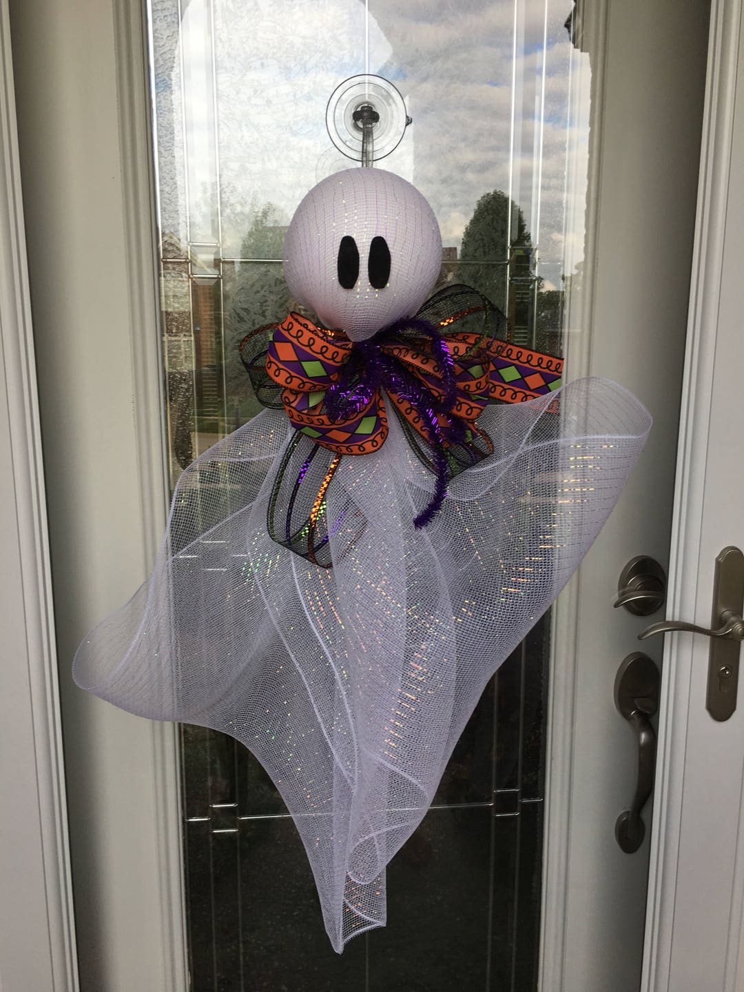 Halloween Door Hanger, Halloween Decoration, Mesh Ghost Door Decoration ...