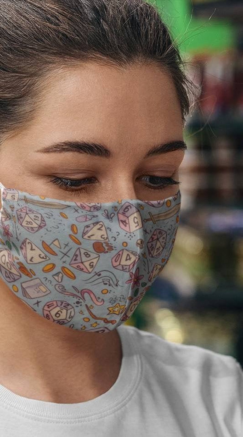 D&D mask dungeons and dragons dice mask d20 mask nerdy | Etsy