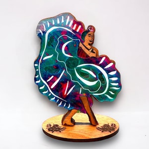 Bomba Dancer Wood Engraved Shelf Sitter, Puerto Rico Art, Caribbean ...