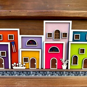 Viejo San Juan Houses Shelf Sitter, Puerto Rico Art Cobble Stone Street ...