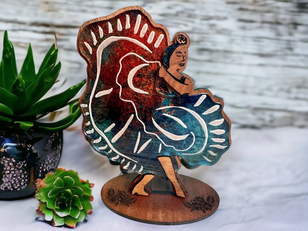 Bomba Dancer Wood Engraved Shelf Sitter Puerto Rico Art - Etsy