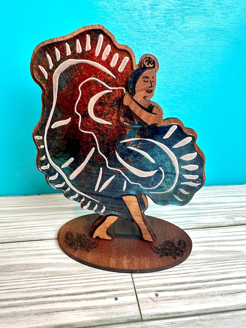 Bomba Dancer Wood Engraved Shelf Sitter Puerto Rico Art - Etsy