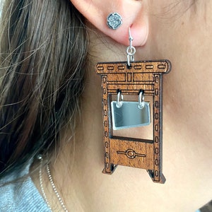 Guillotine Earrings, Macabre Jewelry, Halloween Gift for Best Friend ...