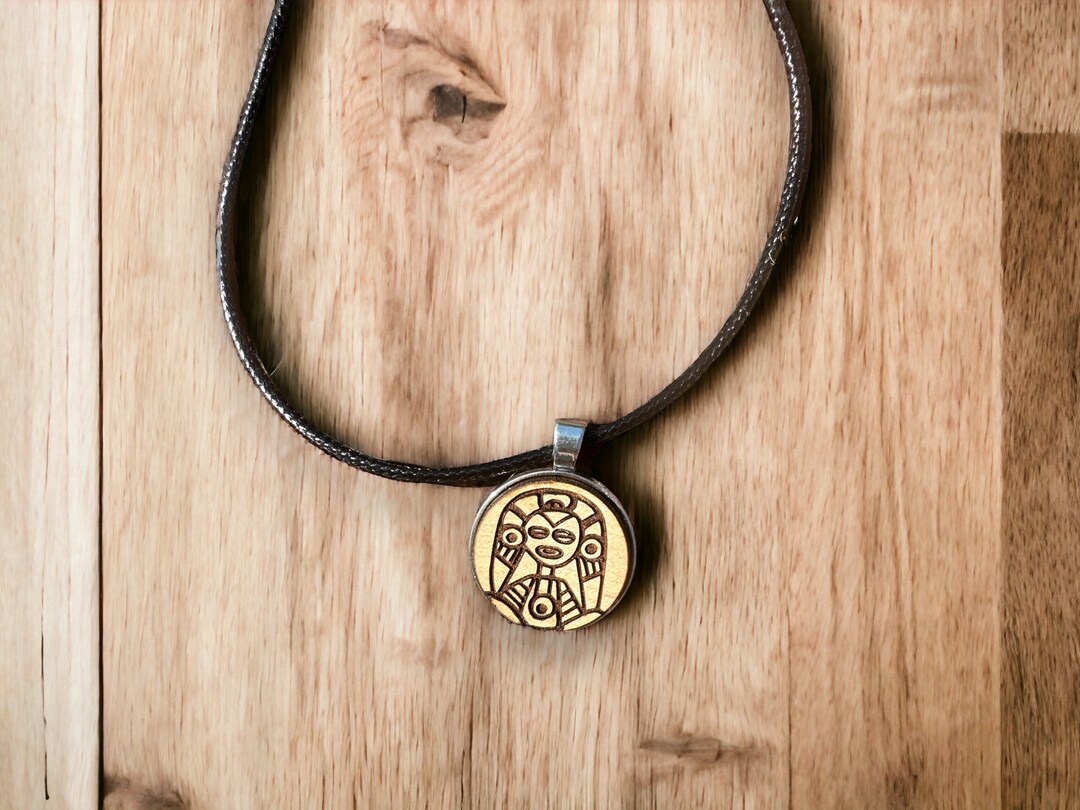 Taino Atabey Fertility Wood Engraved Pendant Necklace, Taino Symbol ...