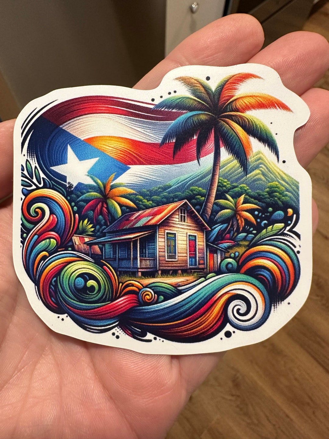 Puerto Rico Flag Countryside Art MAGNET, Birthday Gift for Tropical ...