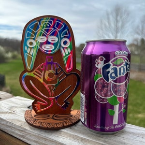 Atabey Moon Goddess Wood Statue: Taino Art Desk Sitter, Puerto Rico Art ...