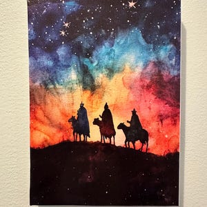 Three Kings Canvas Prints, Three Wise Men Wall Art, Unique Watercolor ...