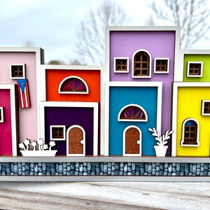 Viejo San Juan Houses Shelf Sitter, Puerto Rico Art Cobble Stone Street ...