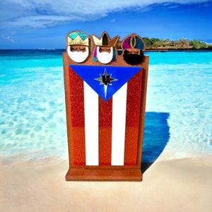 Puerto Rican Flag Three Kings Art Shelf Sitterhousewarming - Etsy