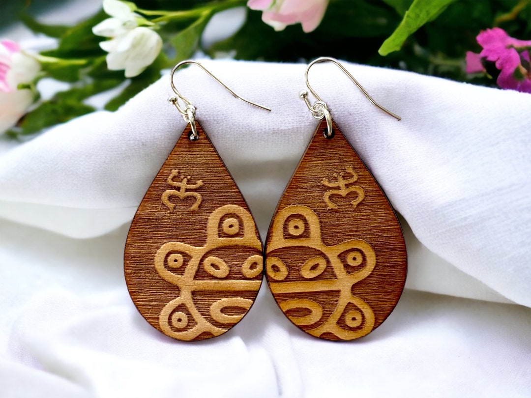 Coqui With Sol Taino Symbol Wood Earrings,puerto Rico Art,caribbean ...