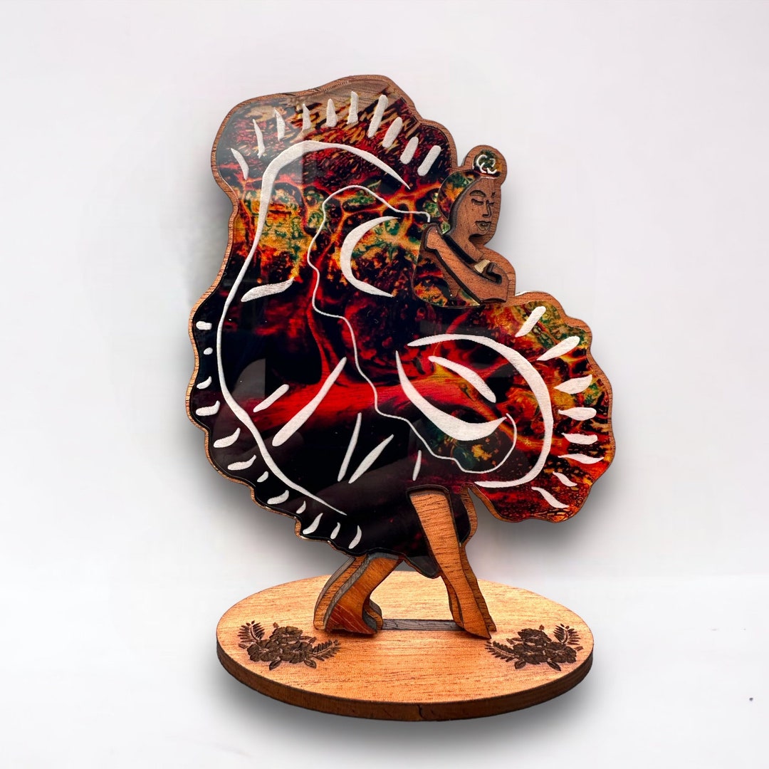 Bomba Dancer Wood Engraved Shelf Sitter, Puerto Rico Art, Caribbean ...