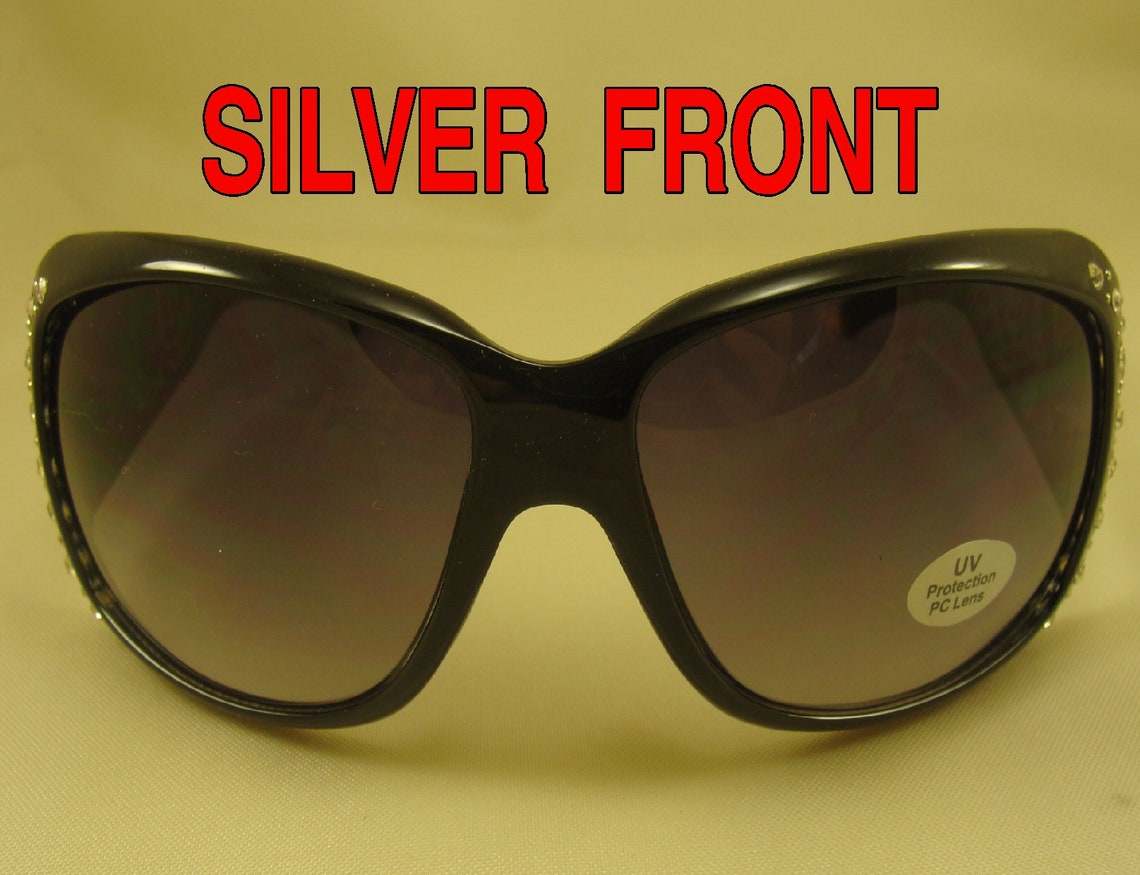 Rhinestone Cross Sunglasses Gold or Silver Crosses Brown or - Etsy