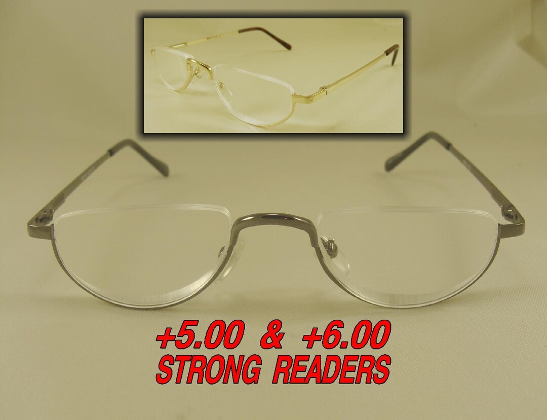 5.00 + 6.00 Half Moon Frame Stylish Unisex See Over Top R201S - Etsy