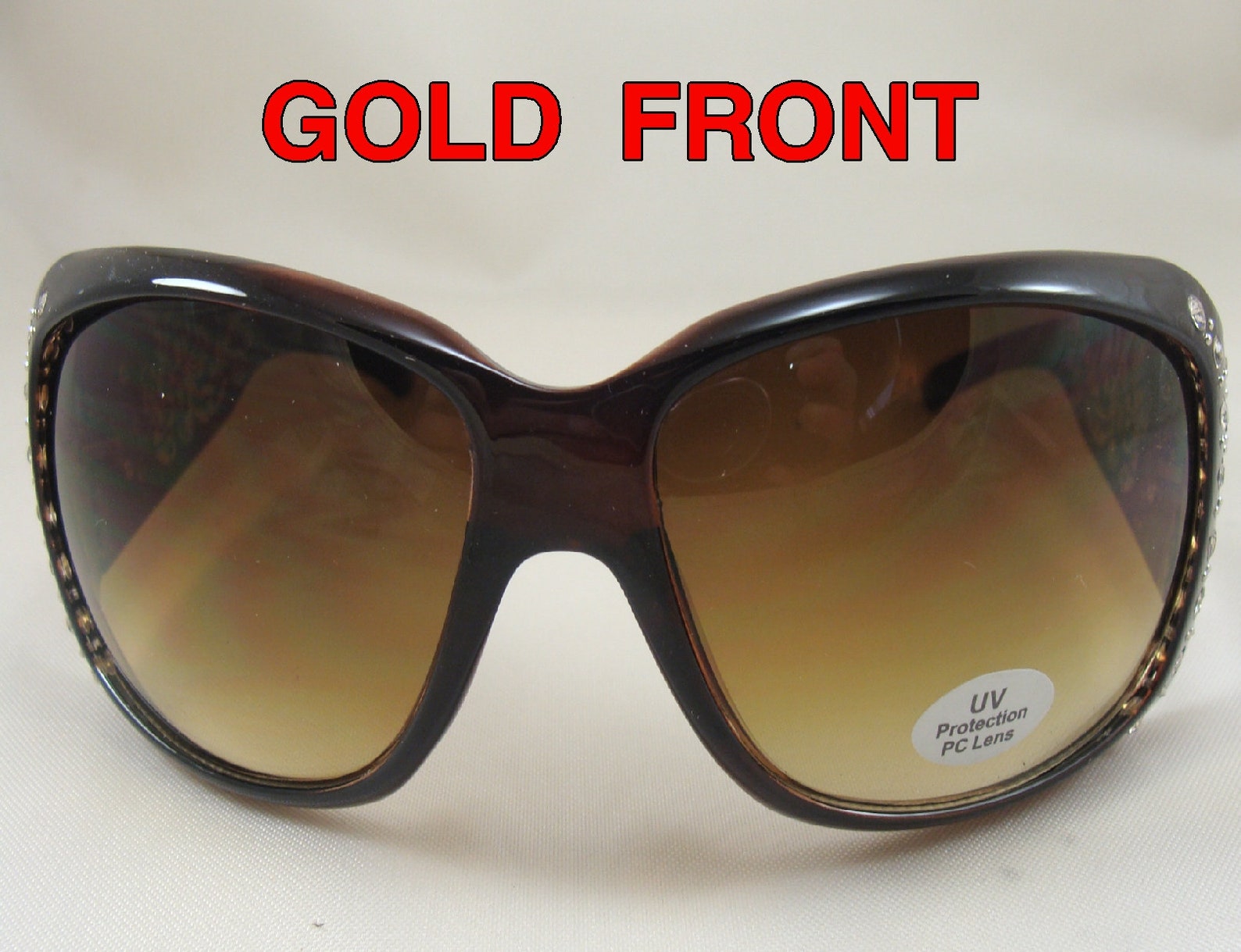 Rhinestone Cross Sunglasses Gold or Silver Crosses Brown or - Etsy