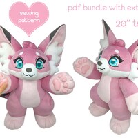Plush Sewing Pattern PDF Furry Teddy Anthro Standing Plushie - Bundle ...