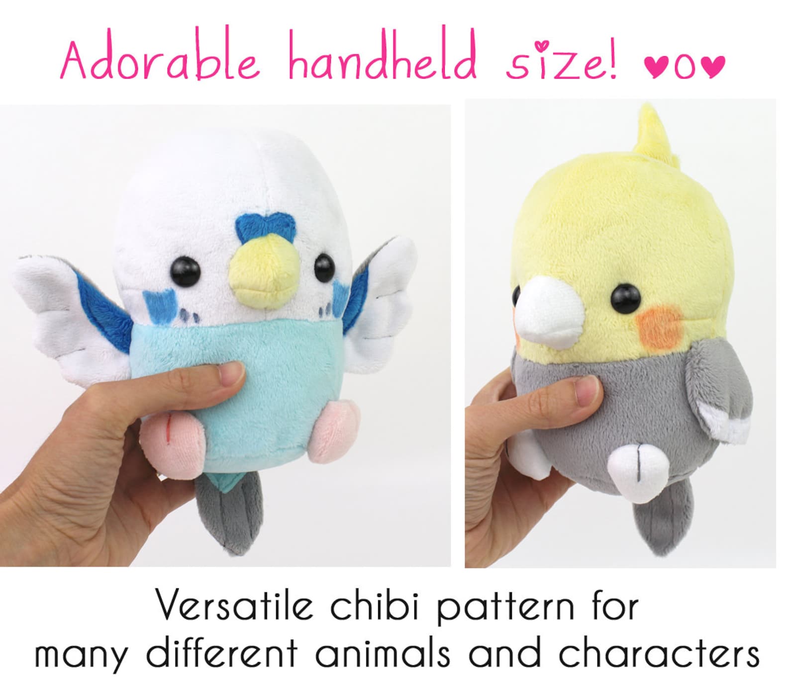 Plush Sewing Pattern PDF Bird Plushie Cockatiel Budgie Stuffed - Etsy