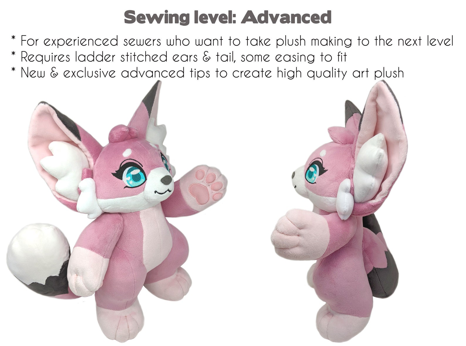 Plush Sewing Pattern PDF Furry Anthro Standing Plushie DIY Ebook Bundle ...