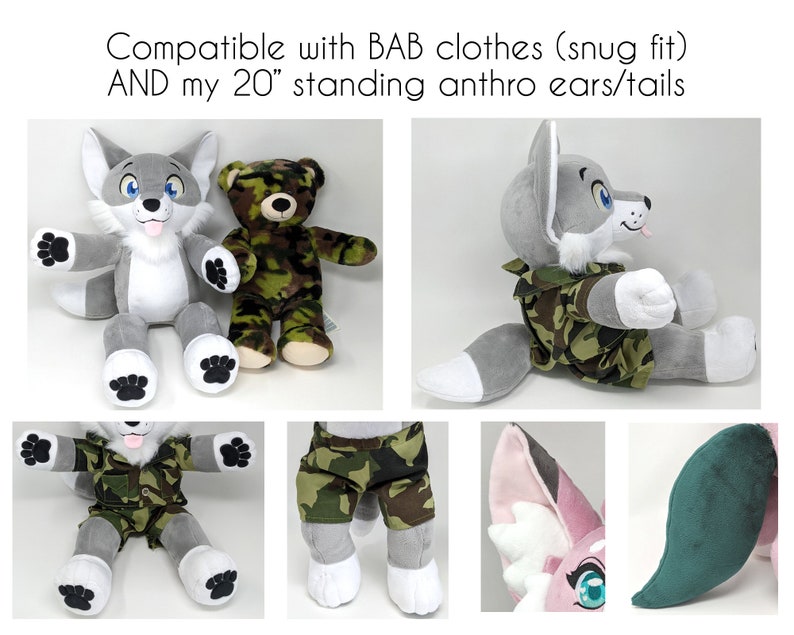 Plush Sewing Pattern PDF Furry Anthro Floppy 20in Plushie - Etsy