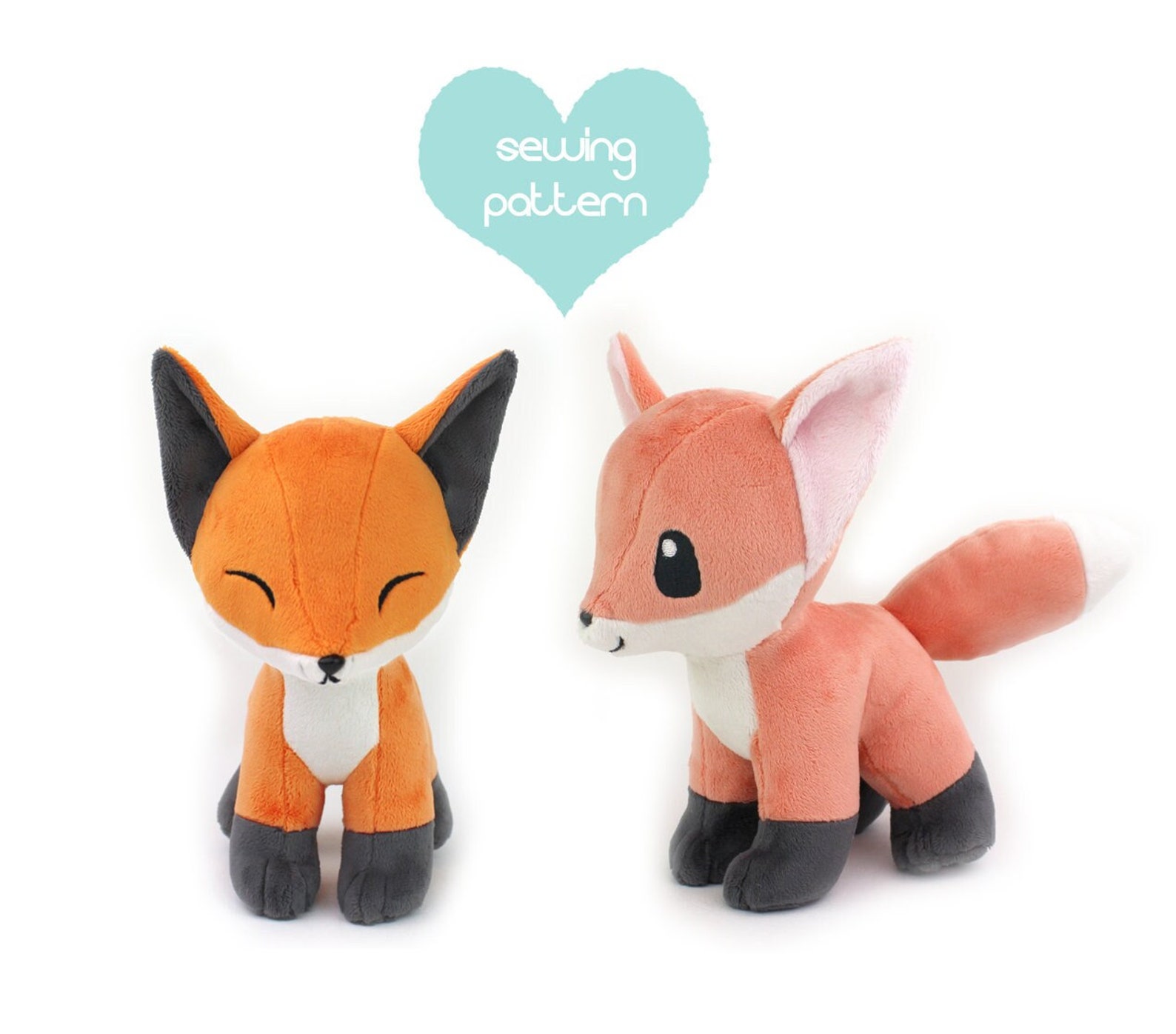 Plush Sewing Pattern PDF Fox Stuffed Animal Furry Anthro Chibi Kawaii ...