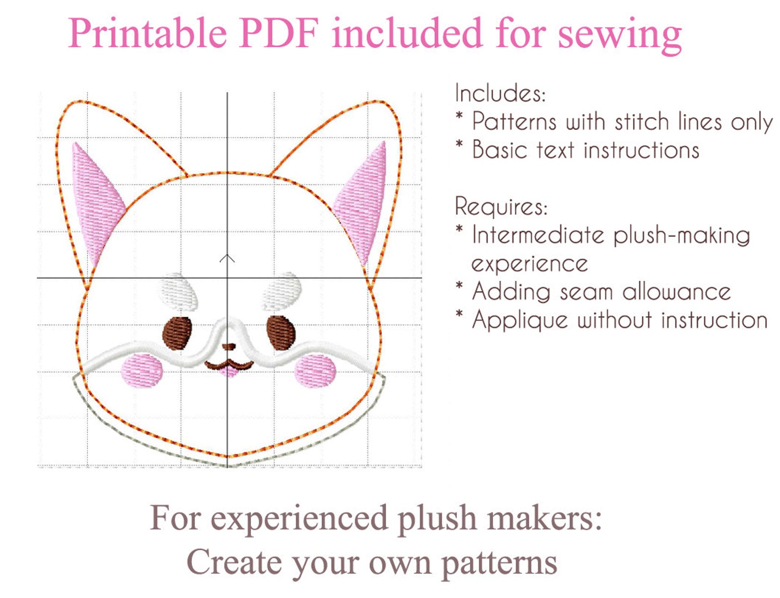 Sewing AND ITH in the Hoop Plush Pattern - Corgi Dog Embroidery Machine ...