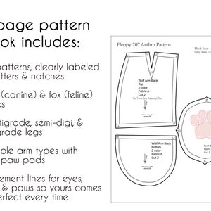 Plush Sewing Pattern PDF Furry Anthro Floppy 20in Plushie - DIY Ebook ...