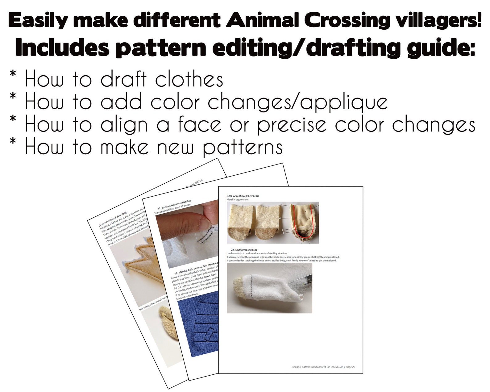 Plush Sewing Pattern PDF Animal Crossing Bundle Plushie | Etsy Canada