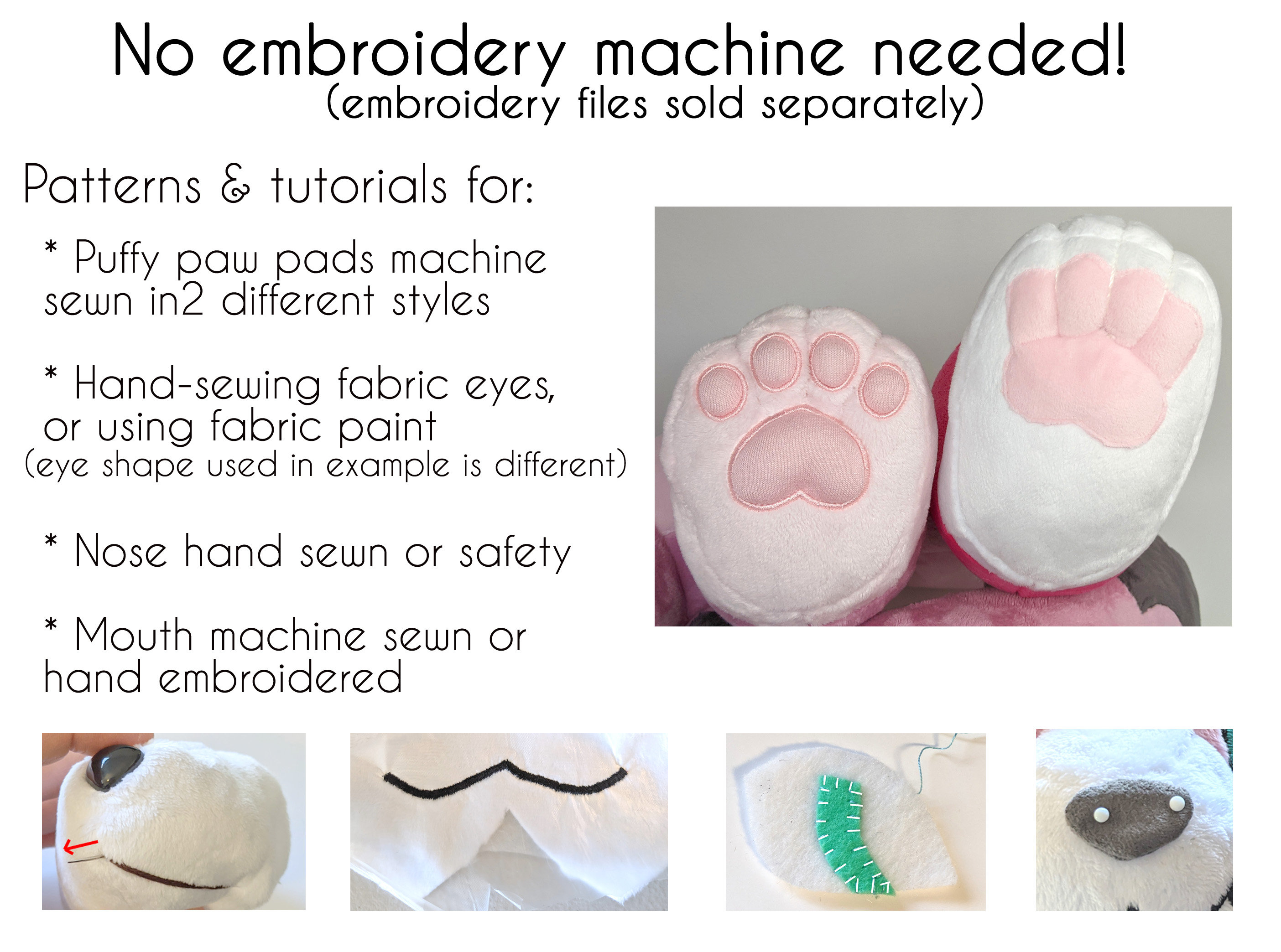 Plush Sewing Pattern PDF Furry Anthro Standing Plushie DIY - Etsy