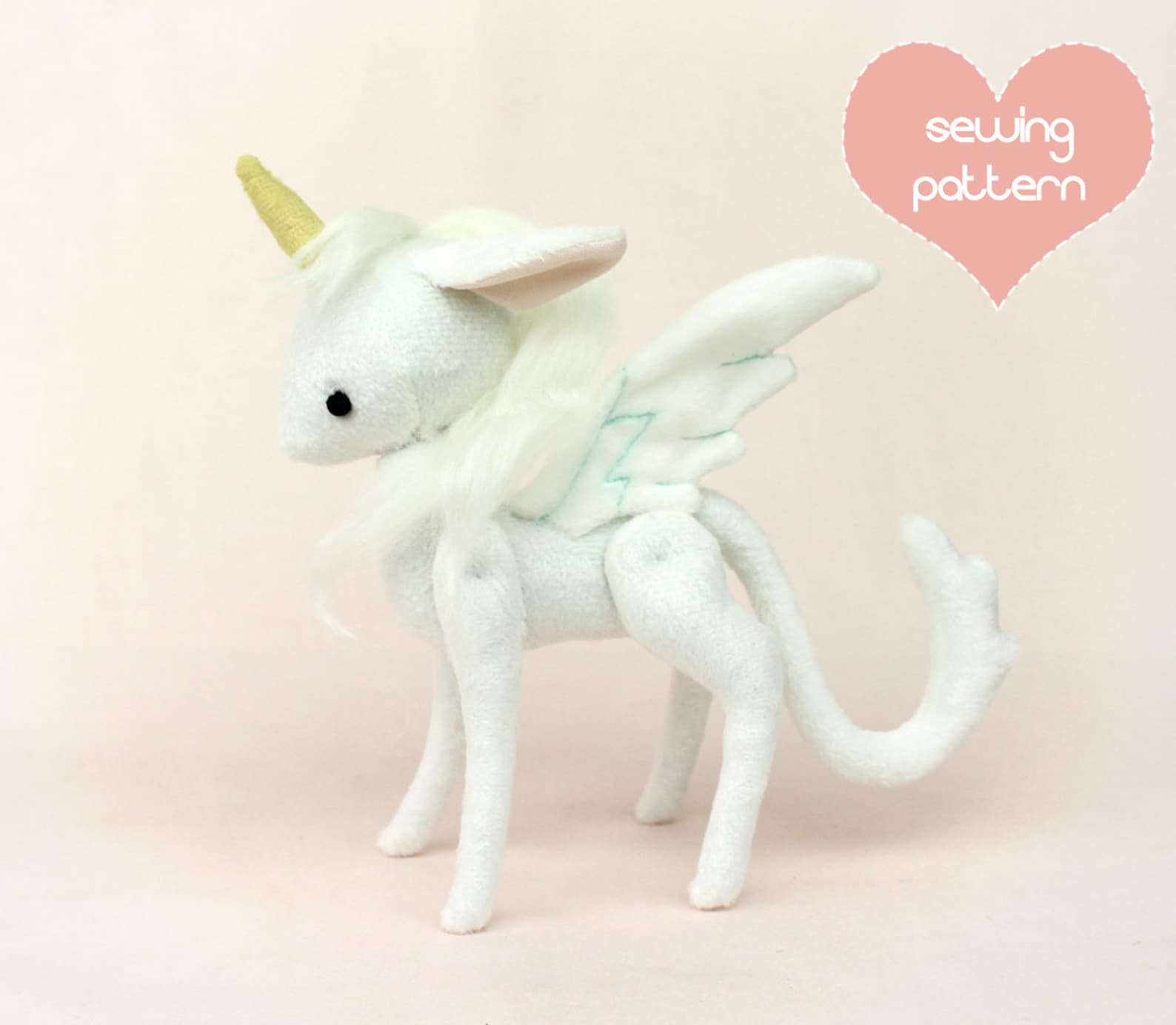 Plush Sewing Pattern PDF Unicorn Pegasus Pony Stuffed Animal | Etsy