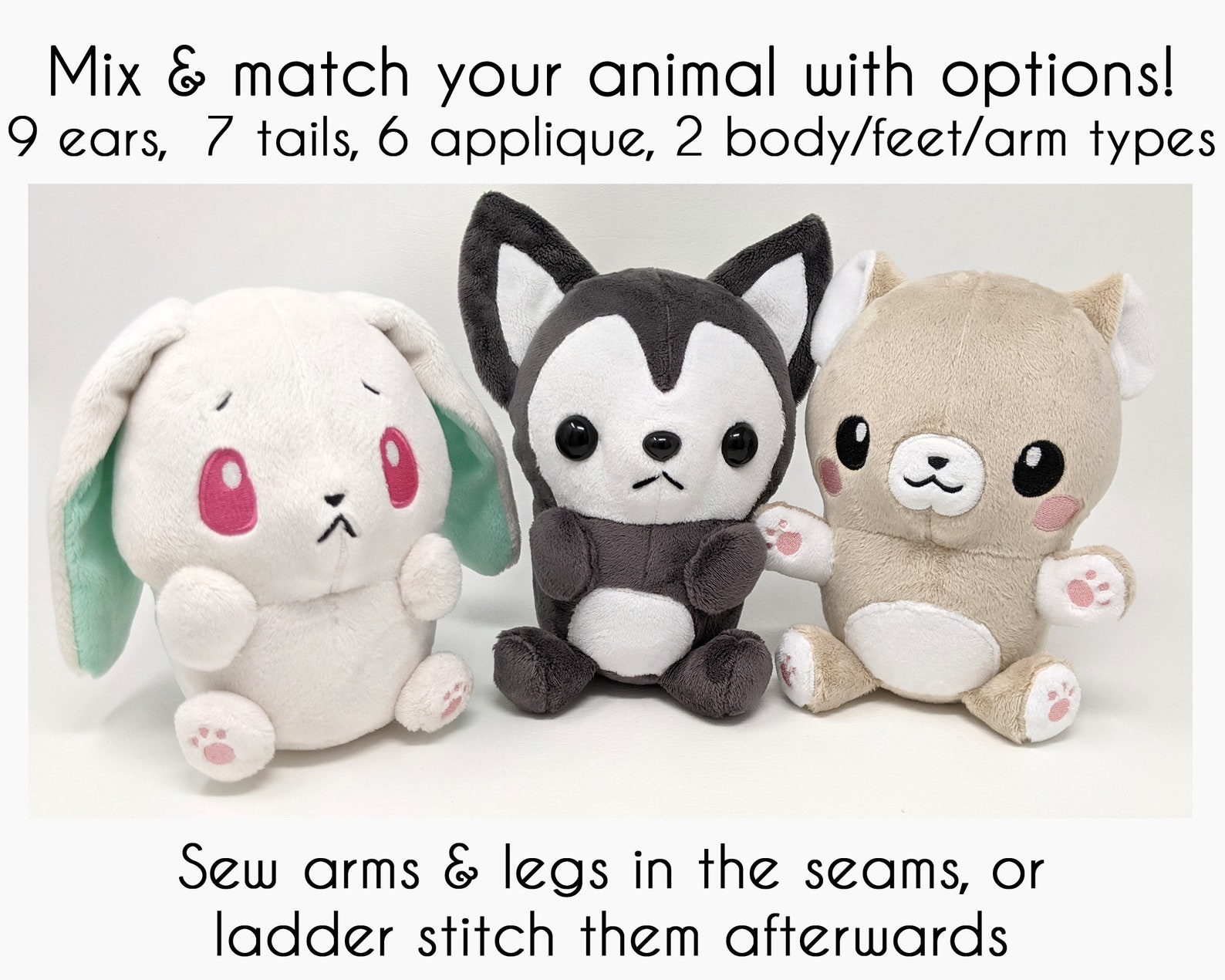 Plush Sewing Pattern PDF Bundle Chibi Pokedoll Kawaii - Etsy