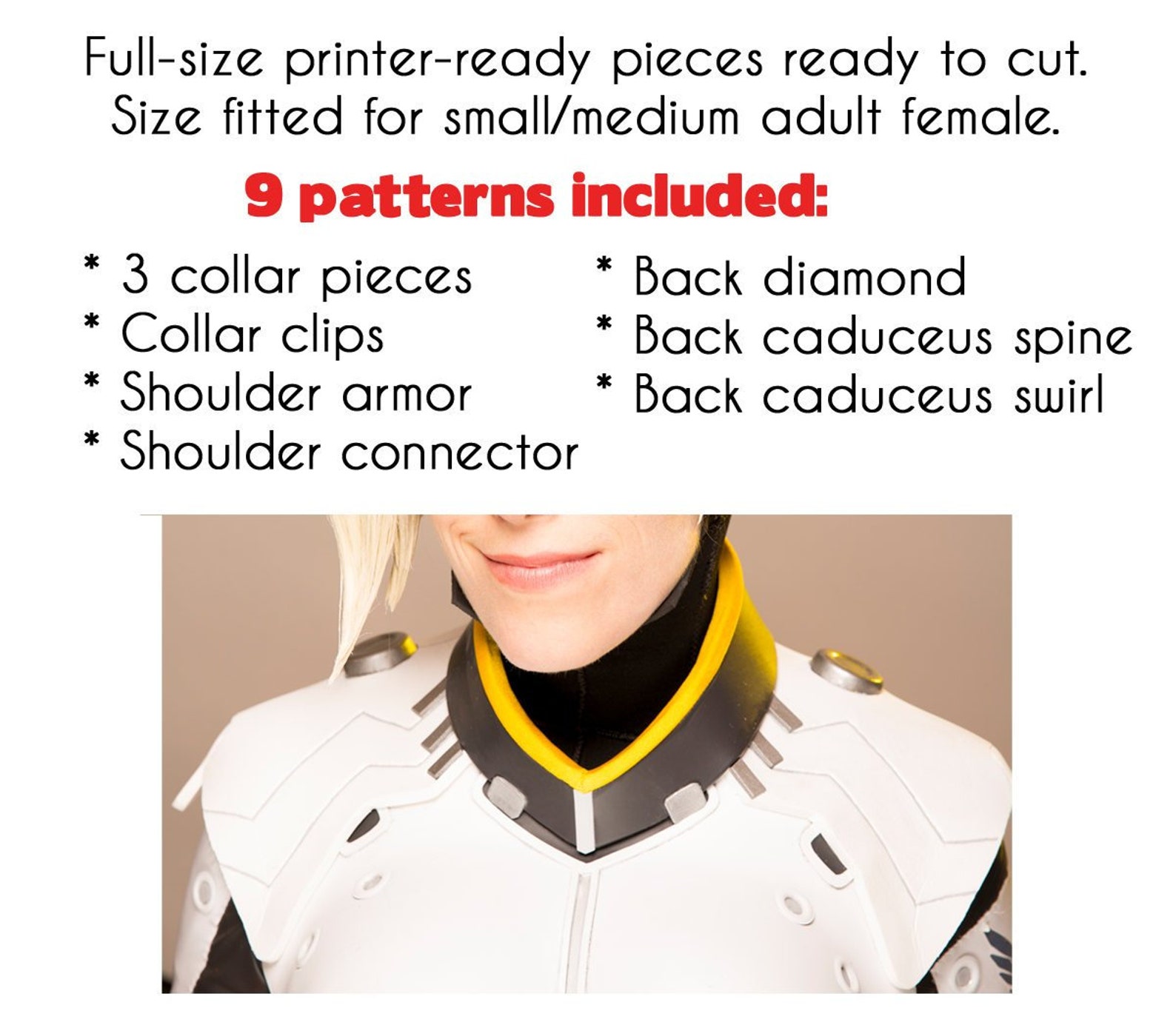 Printable Cosplay Armor Pattern Shoulder Collar and Back - Etsy