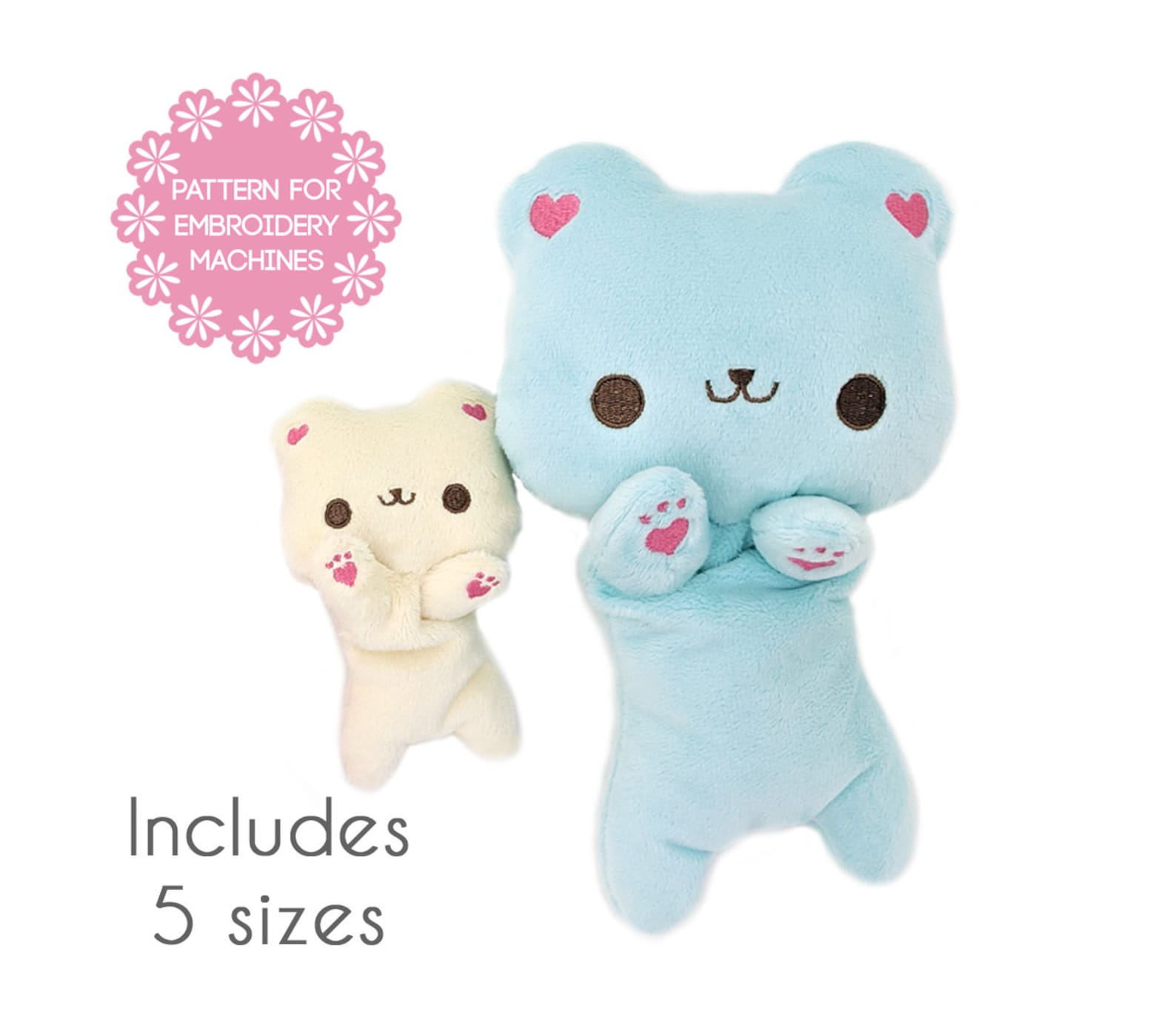 ITH in the Hoop Plush Pattern Valentine Love Bear Embroidery - Etsy