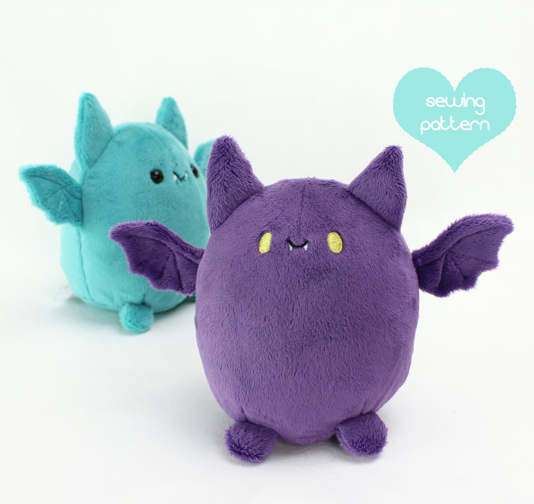 Plush Sewing Pattern PDF Kawaii Bat Stuffed Animal - Halloween Plushie ...