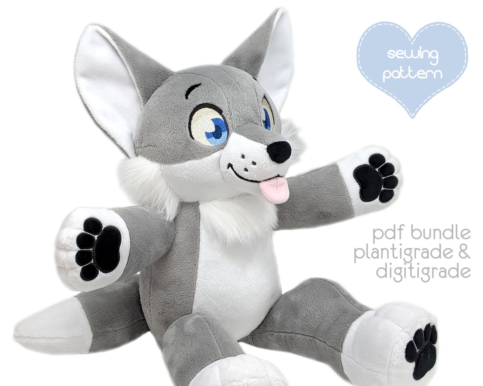 Plush Sewing Pattern PDF Furry Anthro Floppy 20in Plushie DIY Ebook ...